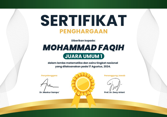 Sertifikat Penghargaan Lomba Design Template | PosterMyWall