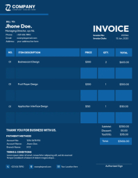 Green Design Service Invoice Template | PosterMyWall
