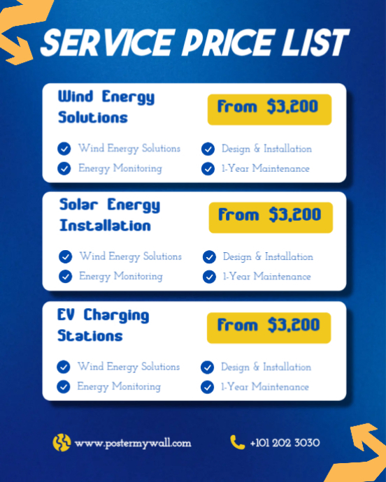 Service Price List Template | PosterMyWall