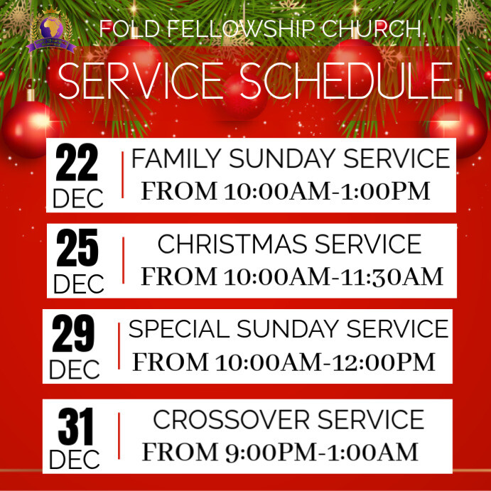 Copy of service schedule | PosterMyWall