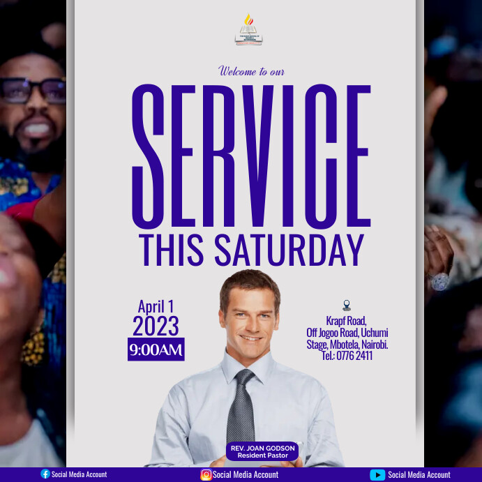 Service this Saturday Template | PosterMyWall