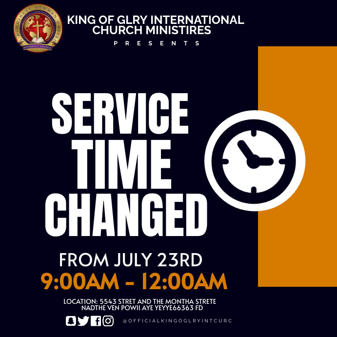Copy of Service time | PosterMyWall