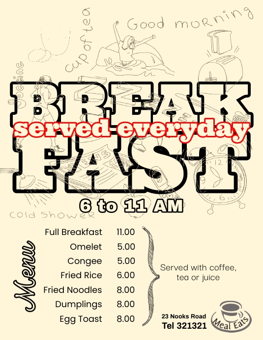 Breakfast template | PosterMyWall