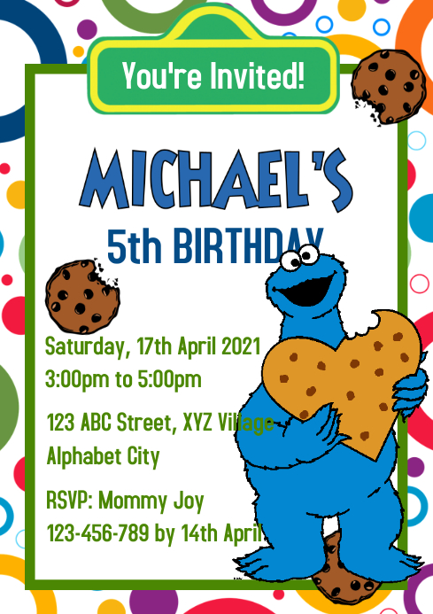 Sesame Street Birthday Invitation Template | PosterMyWall