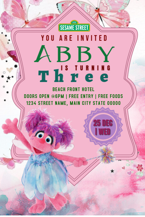 Sesame Street Birthday Poster Template | PosterMyWall