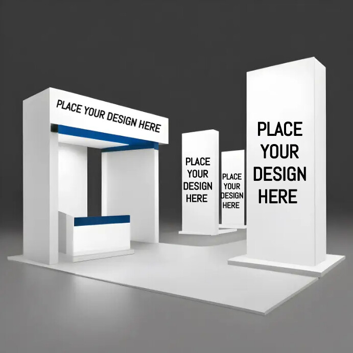 Copy of Set of realistic trade exhibition stand | PosterMyWall