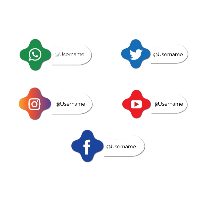 Set of social media modern lower third icon Template | PosterMyWall