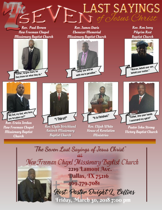 Seven Last 7 Sayings 2017 Template | PosterMyWall