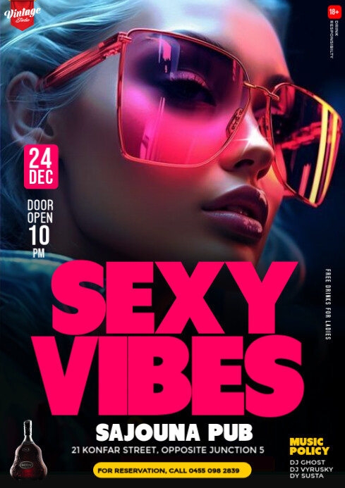 Sex And Vibes Night Club Event Party Event Flyer A4 เทมเพลต Postermywall