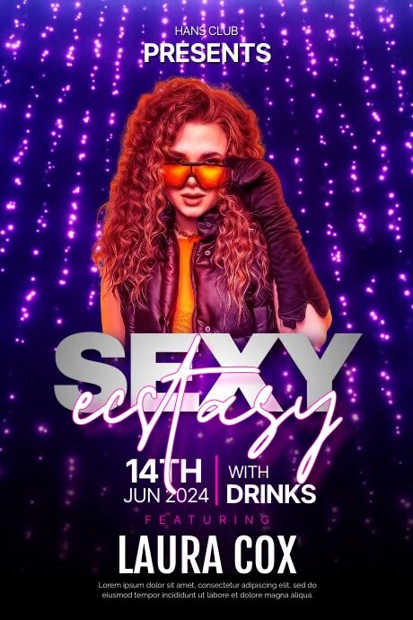 Sexy Ecstasy Templat | PosterMyWall