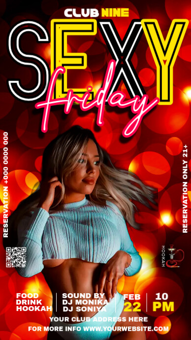 sexy friday night club party ads Template | PosterMyWall