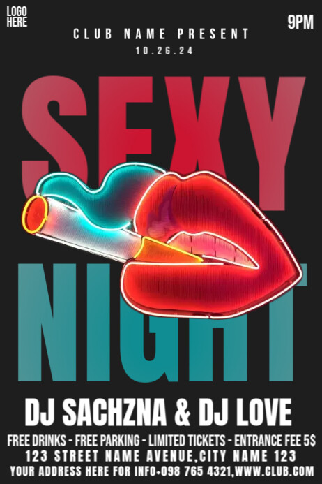 Plantilla de Sexy Night Club | PosterMyWall