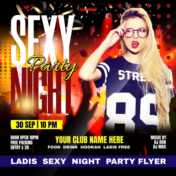 Modèle Une Brochure de Conception D'annonces de Fête de Boîte de Nuit ...