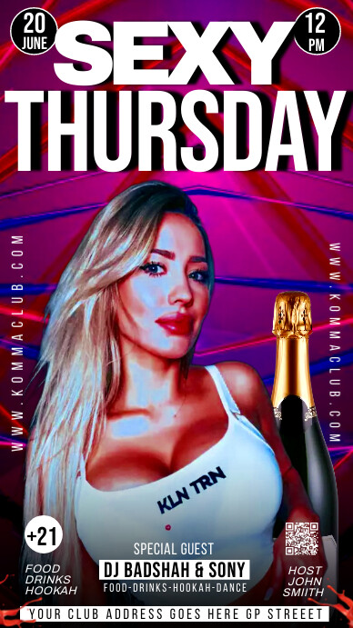 Sexy Thursday Adult Night Party Template Postermywall