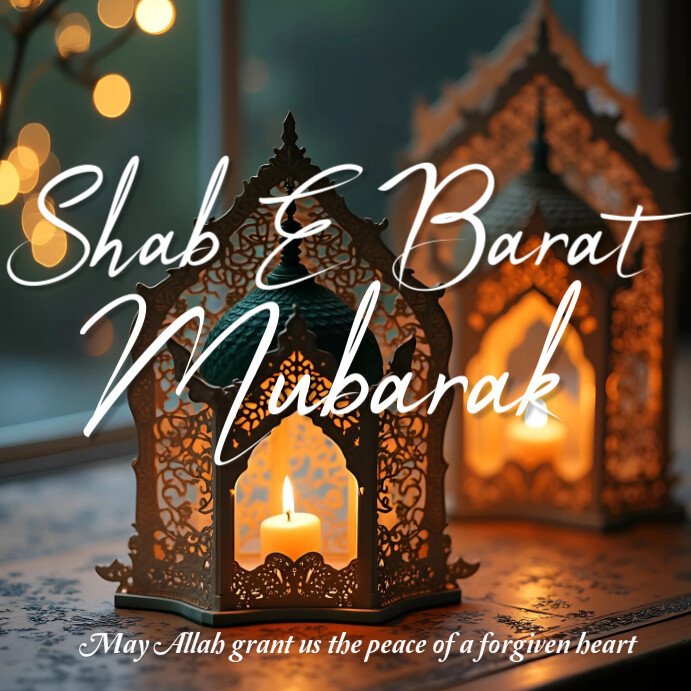 Shab E Barat Mubarak Wishes and Greetings Template | PosterMyWall
