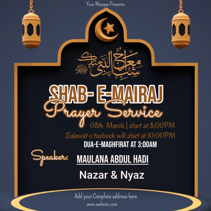 shab e meraj prayer service template (3) | PosterMyWall