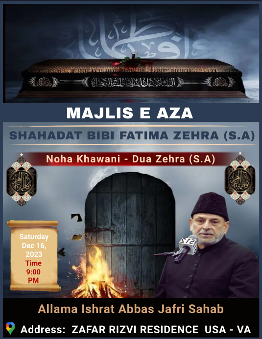 SHAHADAT BIBI FATIMA ZEHRA (S.A) Template | PosterMyWall