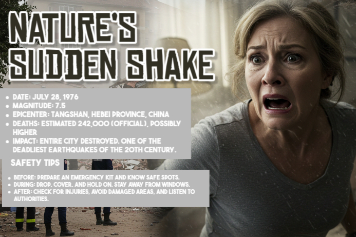 Shaking Earth, Shattered Human Strength Template | PosterMyWall