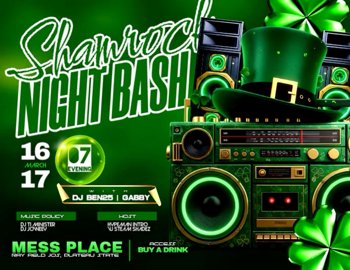 Copy of Shamrock Night Bash Party Event | PosterMyWall
