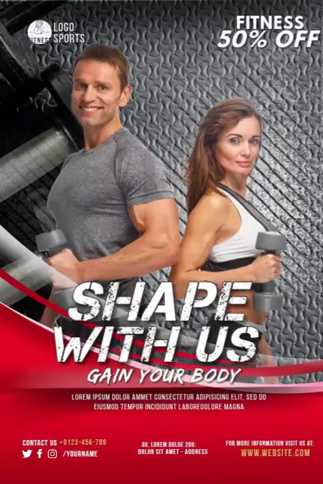 Shape With Us Gain Your Body ads Template | PosterMyWall