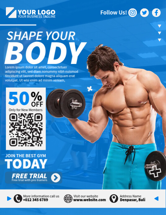 Plantilla de Shape Your Body Yemplate | PosterMyWall