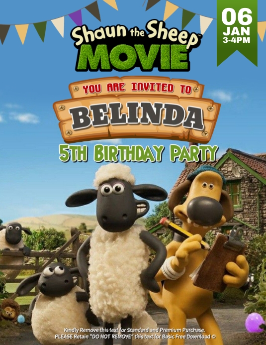 Shaun the sheep Template | PosterMyWall