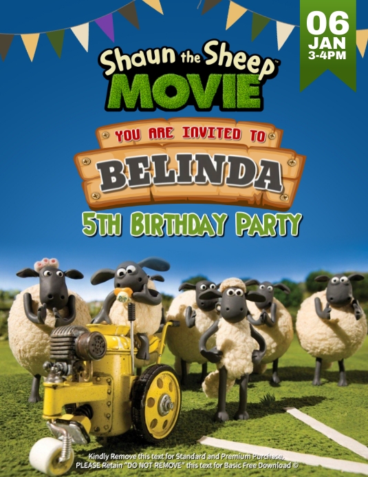 Shaun the sheep Template | PosterMyWall