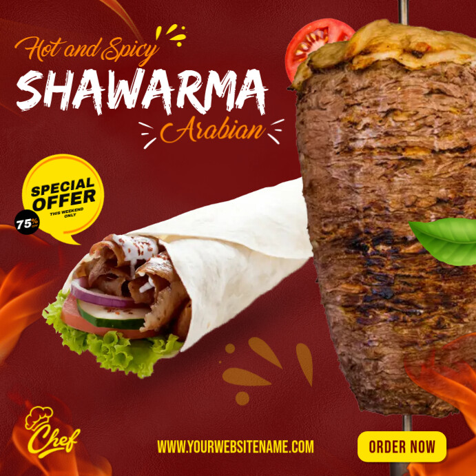 Shawarma - Donner Kebab Post Template | PosterMyWall