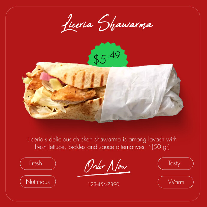 SHAWARMA FOOD TEMPLATE | PosterMyWall