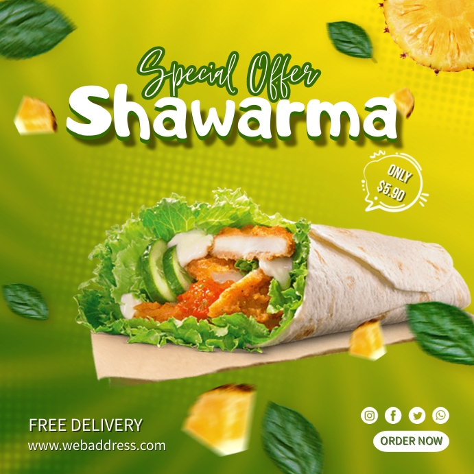 Shawarma Mock up Template | PosterMyWall