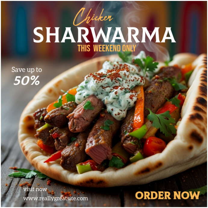 Shawarma Shawarma Flyer Template | PosterMyWall
