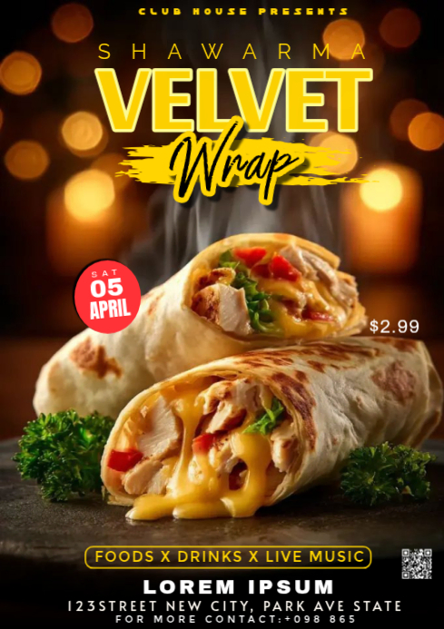 Shawarma Wrap A4 Template | PosterMyWall