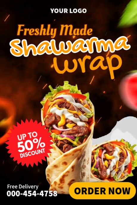 Shawarma Wrap Promotional Video Template | PosterMyWall