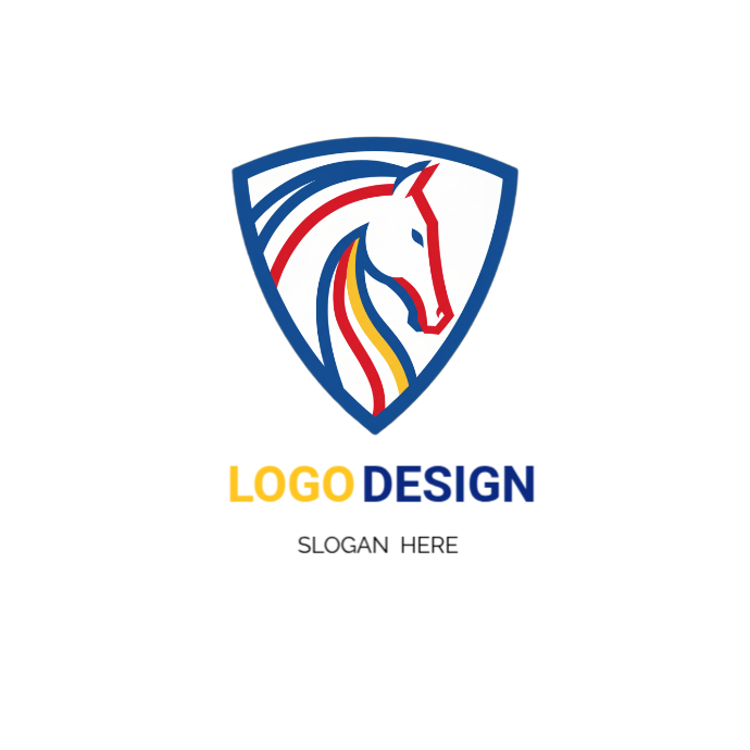 Plantilla de Shielded Horse Logo with Bold Mane & Dynamic Colors ...