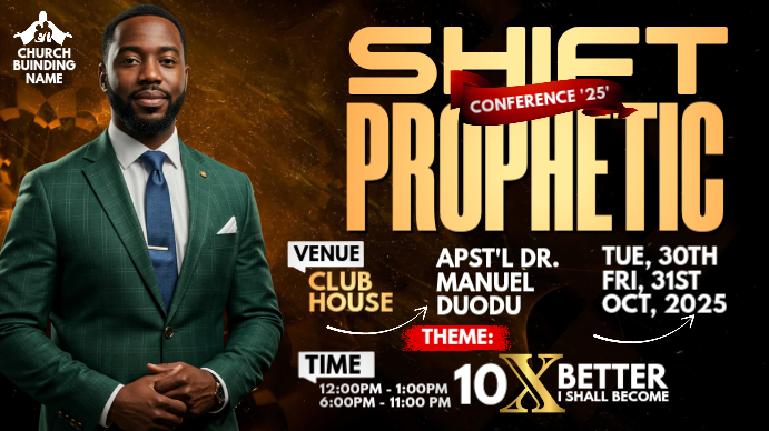 Shift Prophetic Conference 2025 Flyer Template | PosterMyWall