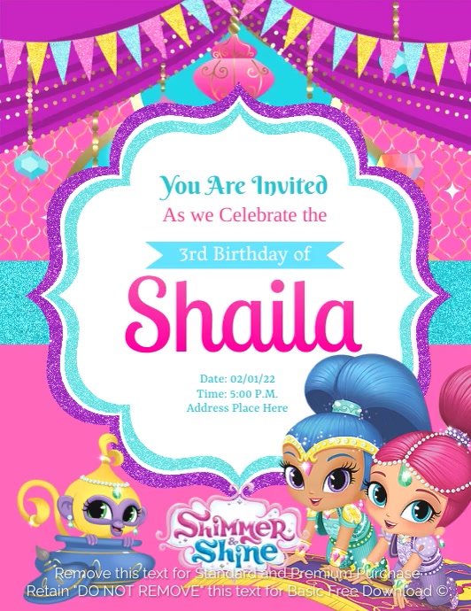 Shimmer and Shine Template | PosterMyWall
