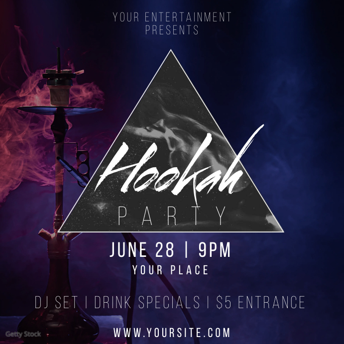 Shisha modern night party instagram post Template | PosterMyWall