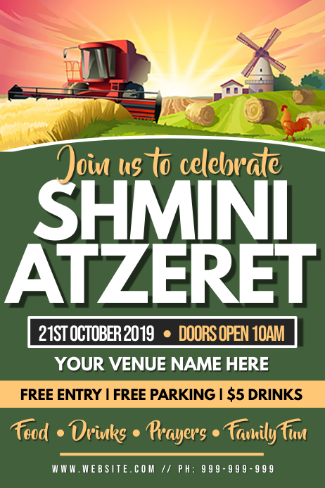 Shmini Atzeret Template | PosterMyWall