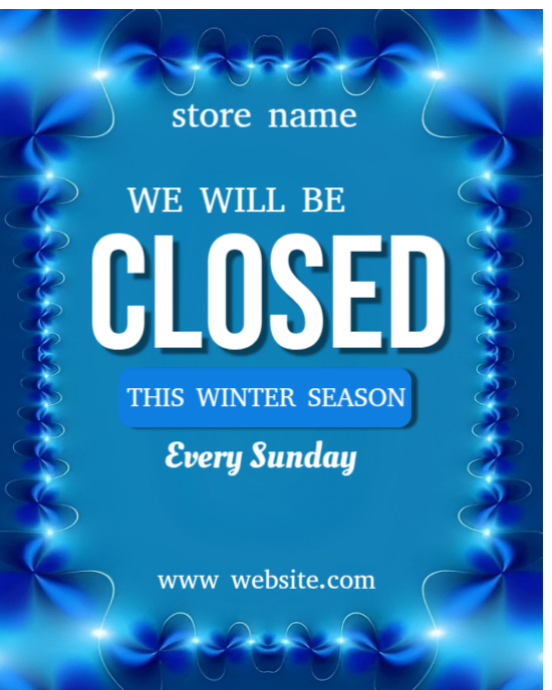 Shop closed announcement flyer Template | PosterMyWall