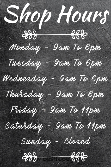 Shop Hours Poster Template | PosterMyWall