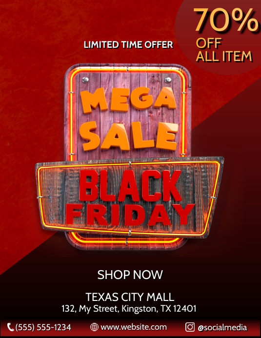 Shop Now Black Friday Sale Flyer Template | PosterMyWall