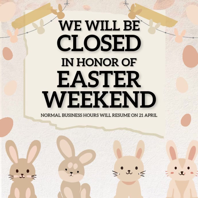 Shop store closed for easter day sign template | PosterMyWall