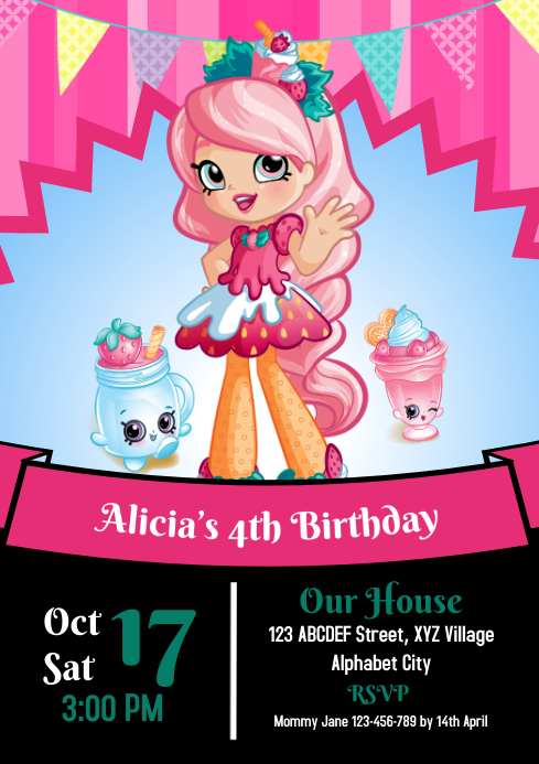 Shopkins Birthday Invitation Template | PosterMyWall