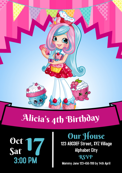 Shopkins Birthday Invitation Template | PosterMyWall