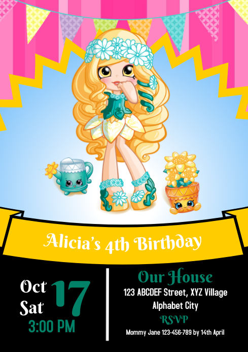 Shopkins Birthday Invitation Template | PosterMyWall