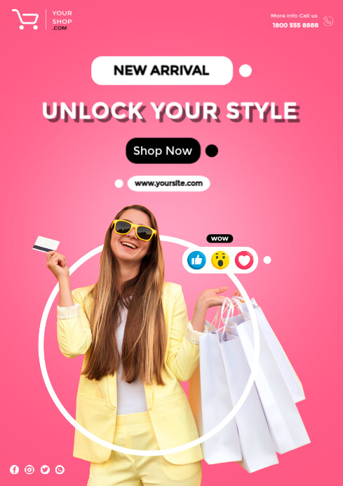 Shopping woman ad poster template | PosterMyWall