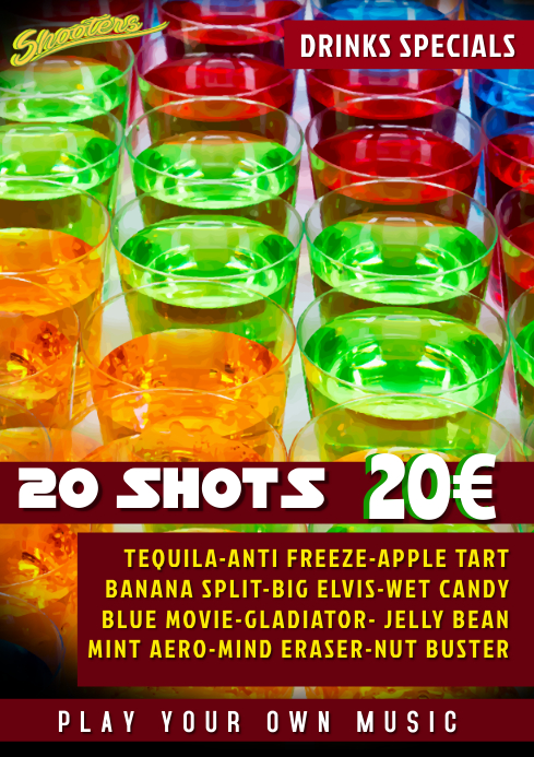 Shots Bar Promotion Template | PosterMyWall