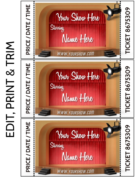 SHOW TICKET Templat | PosterMyWall