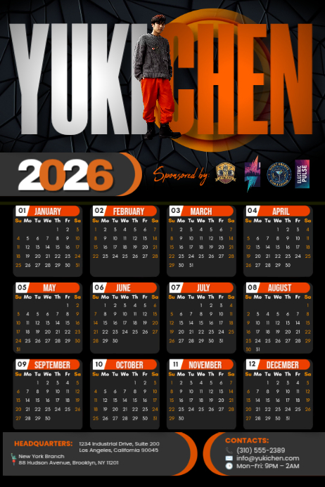 Modèle Showbiz Model Calendar 2026 | PosterMyWall