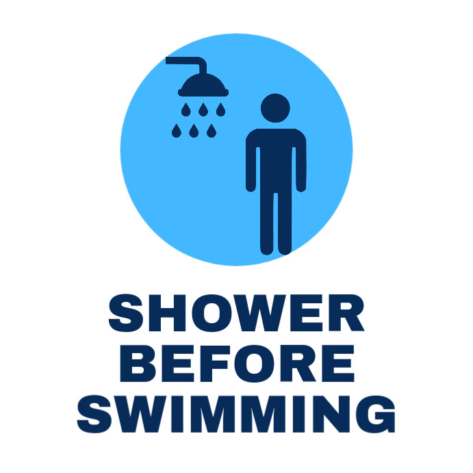 Shower before swimming pool rules sign signage Template | PosterMyWall